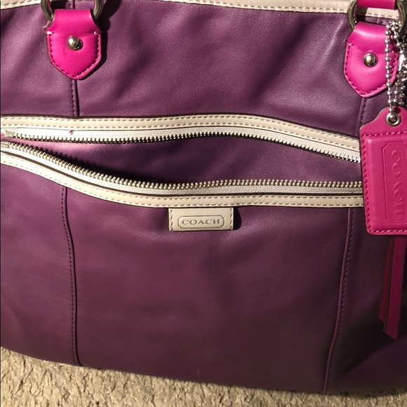 Coach | Bags | Coach Daisy Spectacular Purple Leather Emma Tote | Poshmark